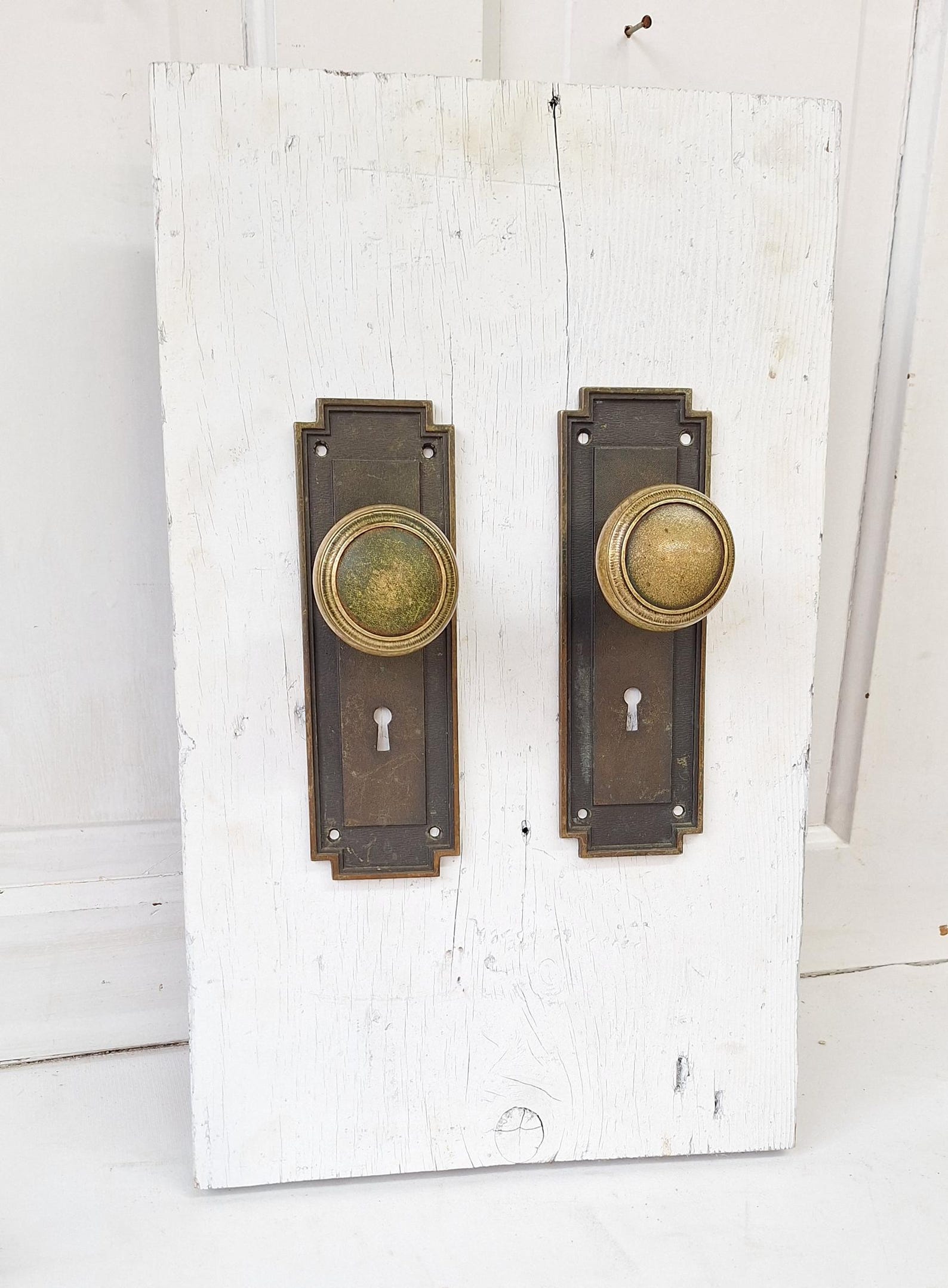 Cast Bronze Craftsman Hardware, Deco Door Plates, Brass Escutcheon Key ...