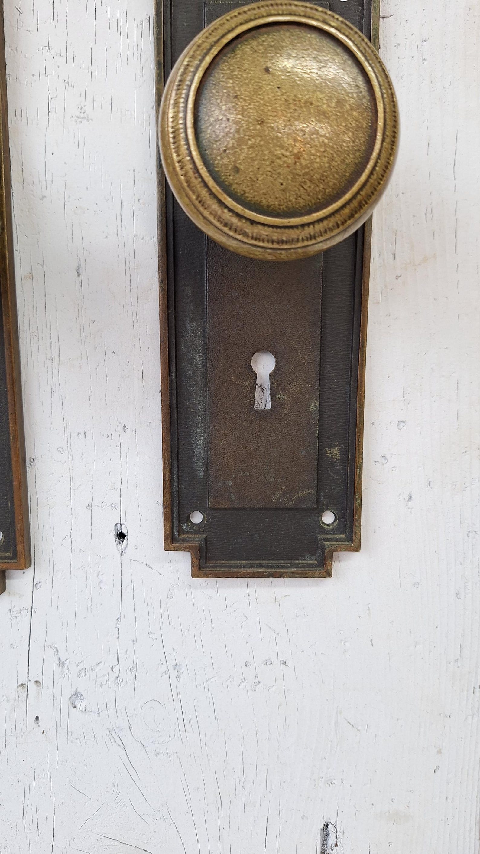 Cast Bronze Craftsman Hardware, Deco Door Plates, Brass Escutcheon Key ...