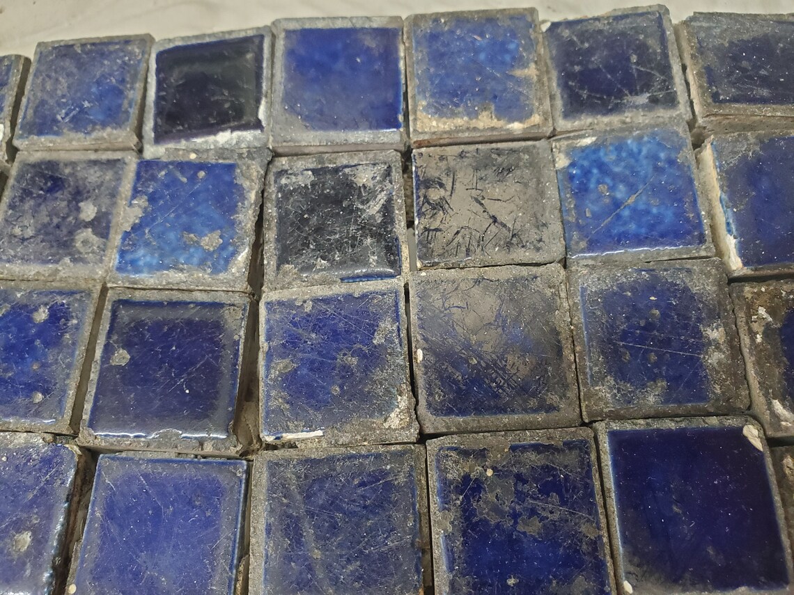 65 Small Blue Tiles Small Antique Tiles Fireplace Hearth - Etsy