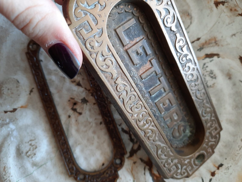 Ornate Bronze Letter Slot Fancy Antique Mail Slot Post Slot - Etsy