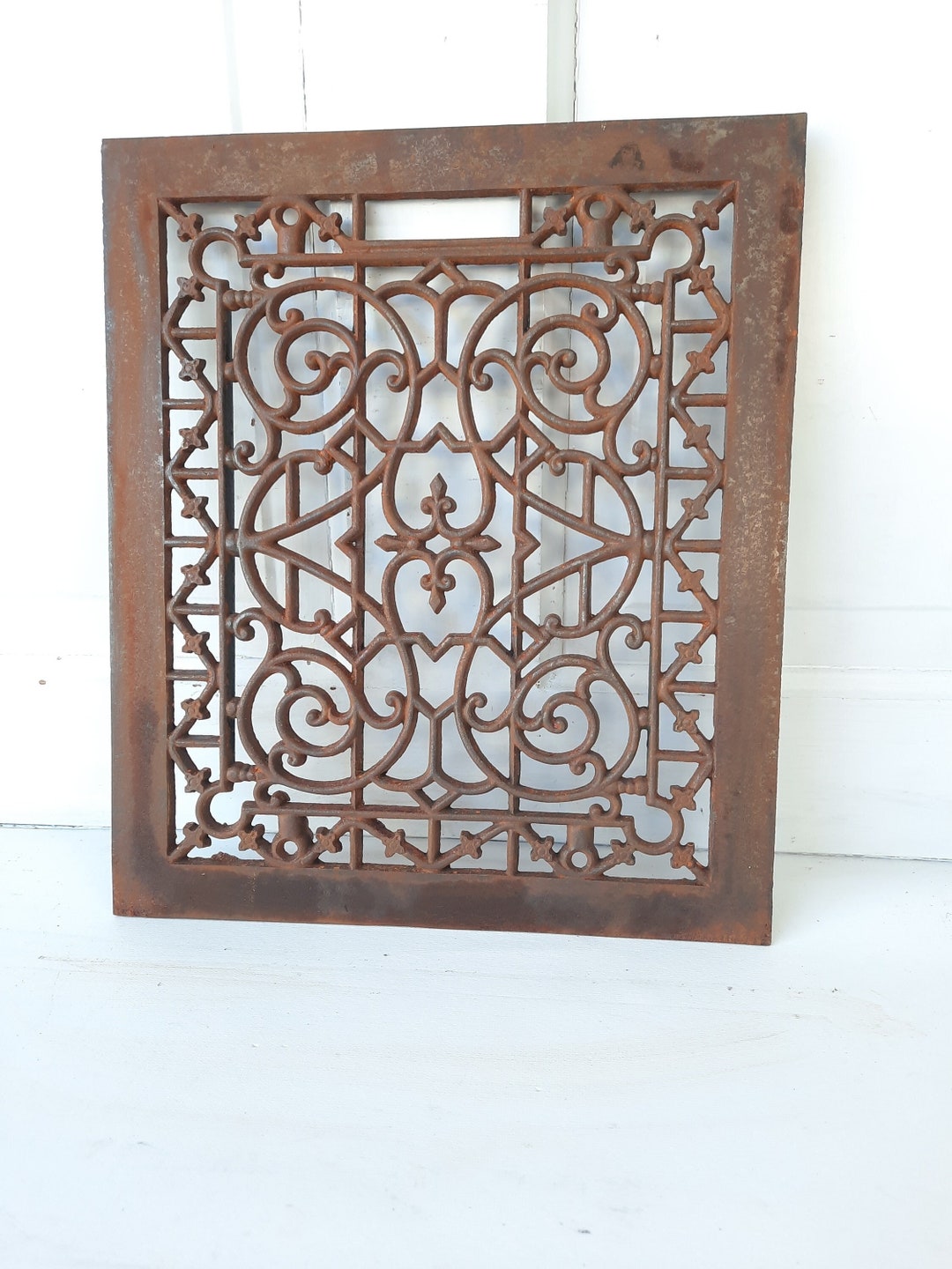 12 X 14 Fancy Antique Floor Vent Cover, Cold Air Return Large Floor ...