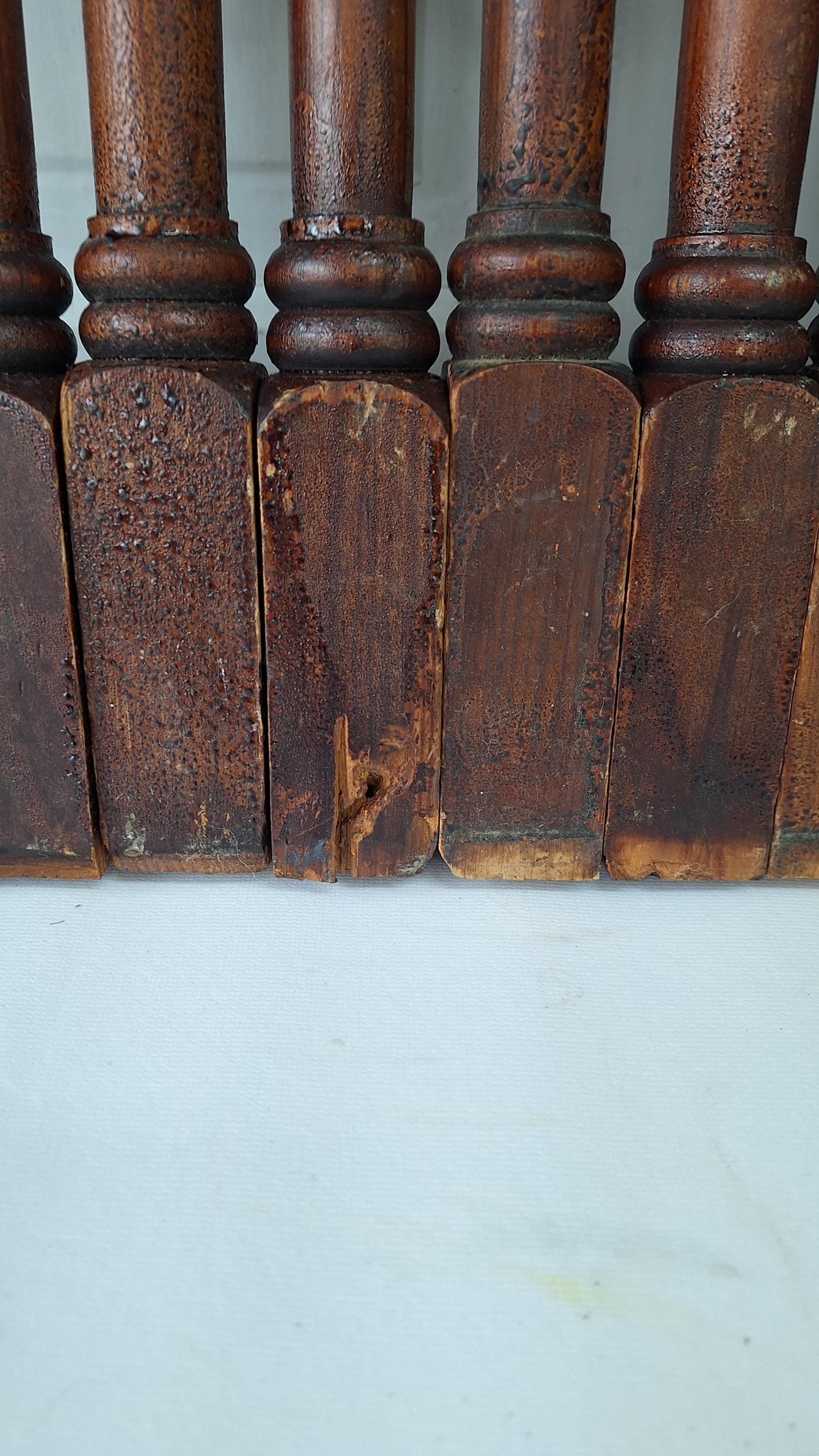 15 Antique Wood Staircase Balusters, Victorian Turned Stair Spindles - Etsy
