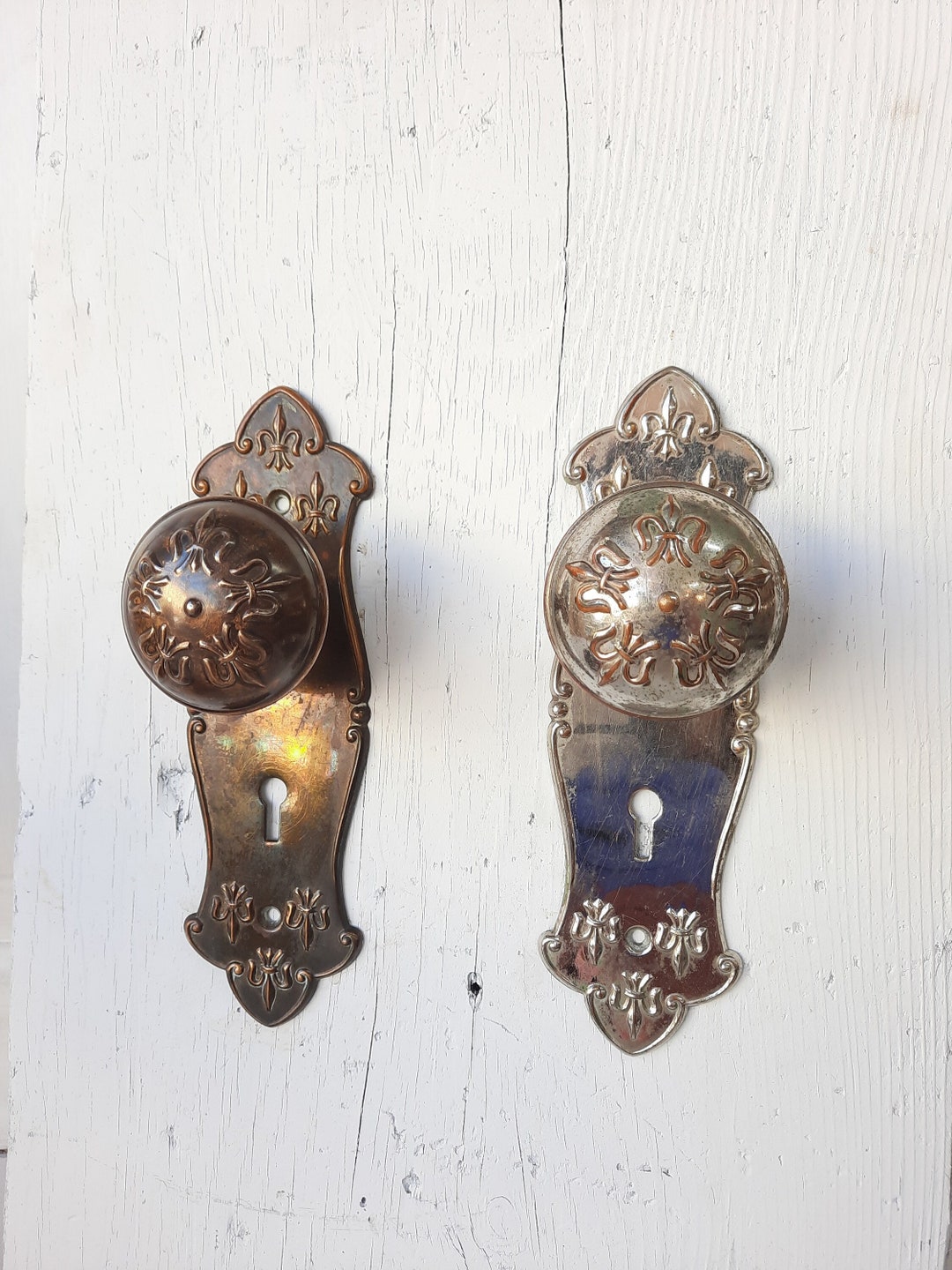 Fleur De Lis Door Hardware Set by Lockwood, Victorian Era French Design ...