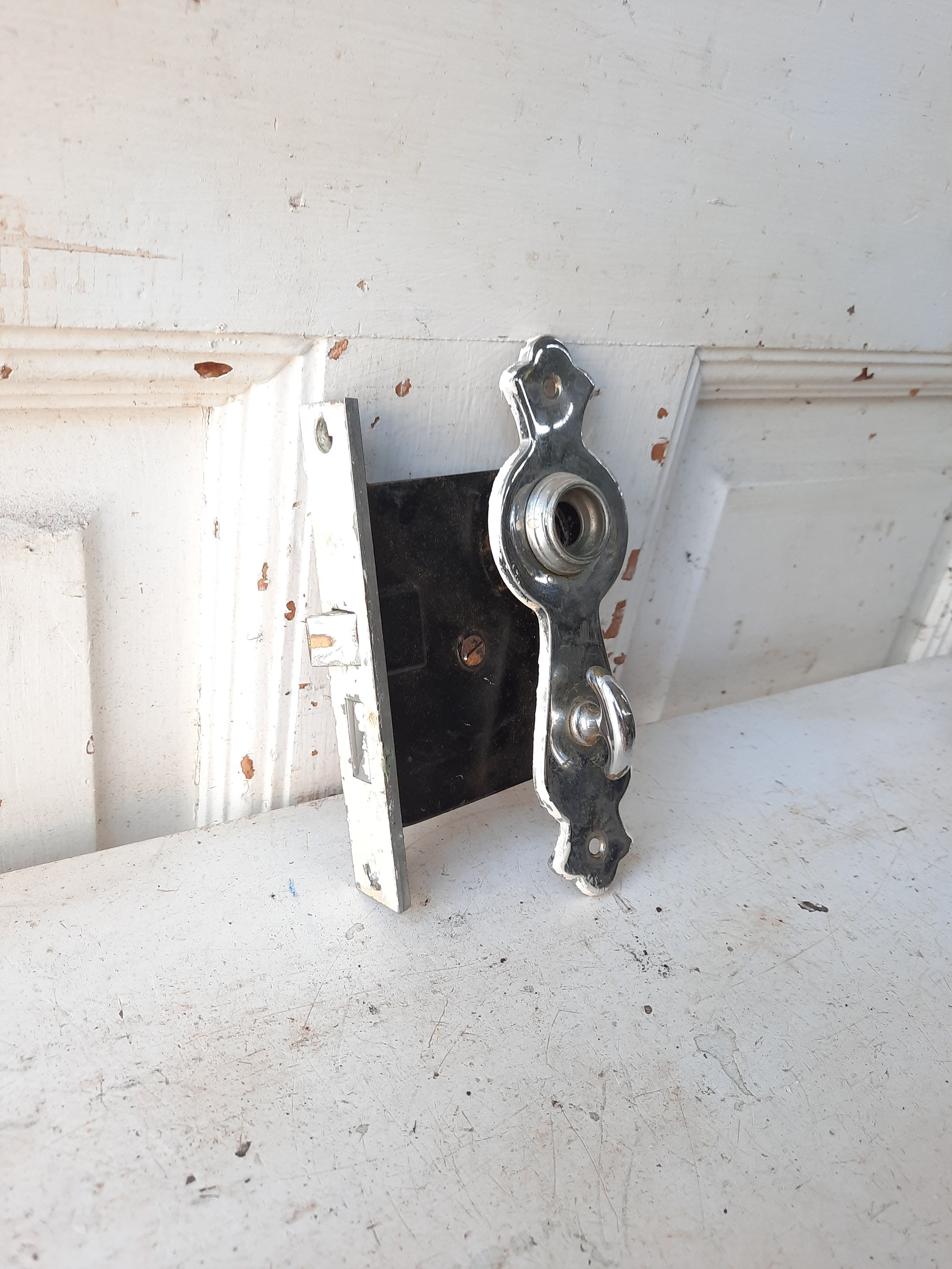 Bathroom Door Lock With Plate Backplate Hardware With Mortise - Etsy