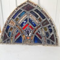 Antique Stained Glass, Rectangular Church Window, Architectural Art ...