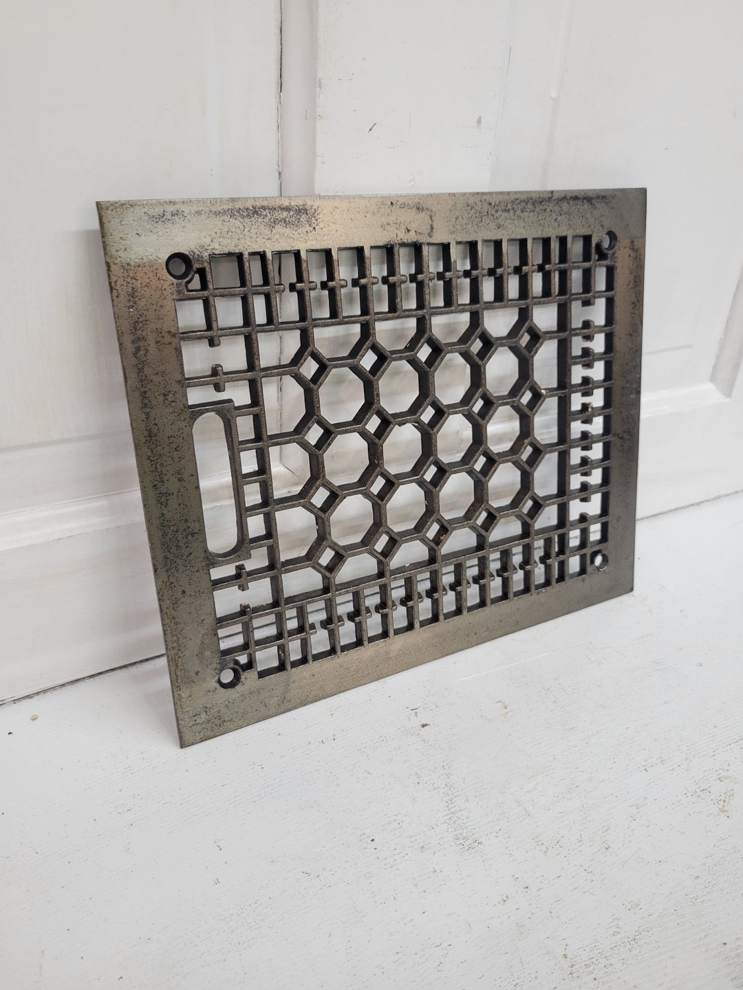 10 X 12 Antique Iron Vent Cover or Cold Air Return, Iron Grate Cover ...