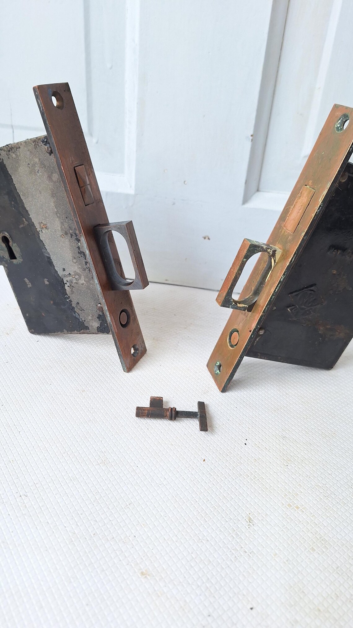 Double Pocket Door Hardware Set With Key, Pocket Door Mortise Locks ...