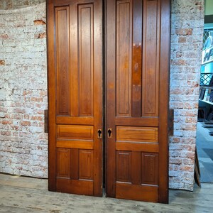 60" Wide Pocket Doors by 101" Tall, Set of Antique Doors, Matching Pine ...