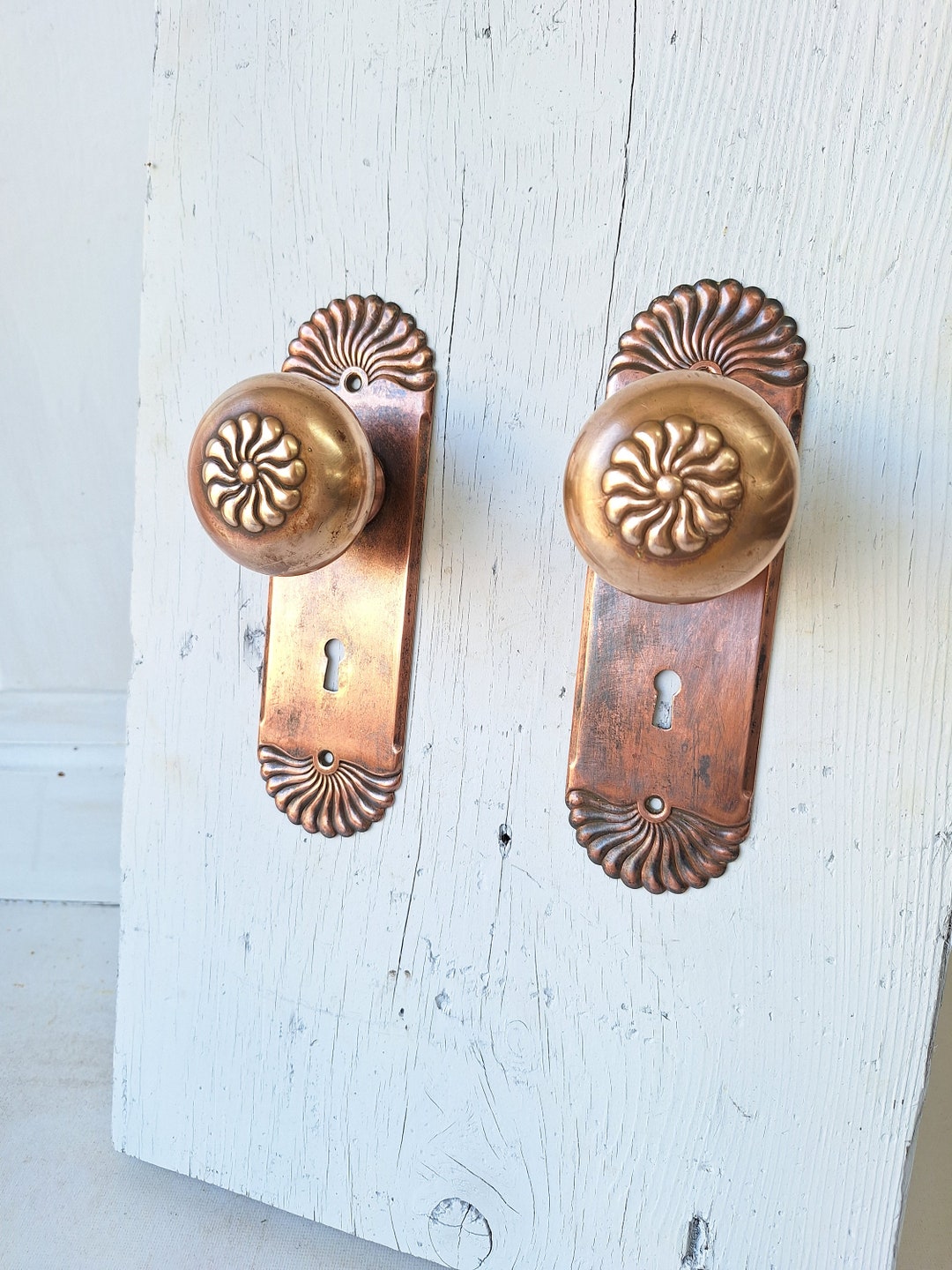 Antique Bronze Door Hardware Set, Antique Door Plates and Knobs ...