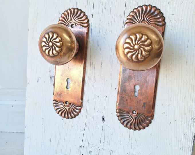 Antique Bronze Door Hardware Set, Antique Door Plates and Knobs ...