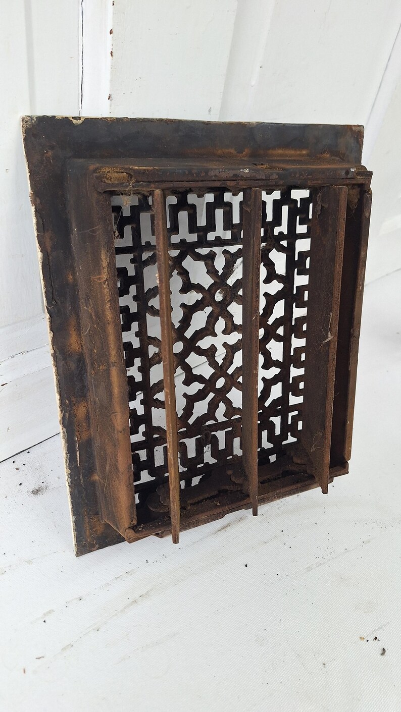 10 X 12 Ornate Cast Iron Vent Cover, Working Vent Grate With Dampers - Etsy
