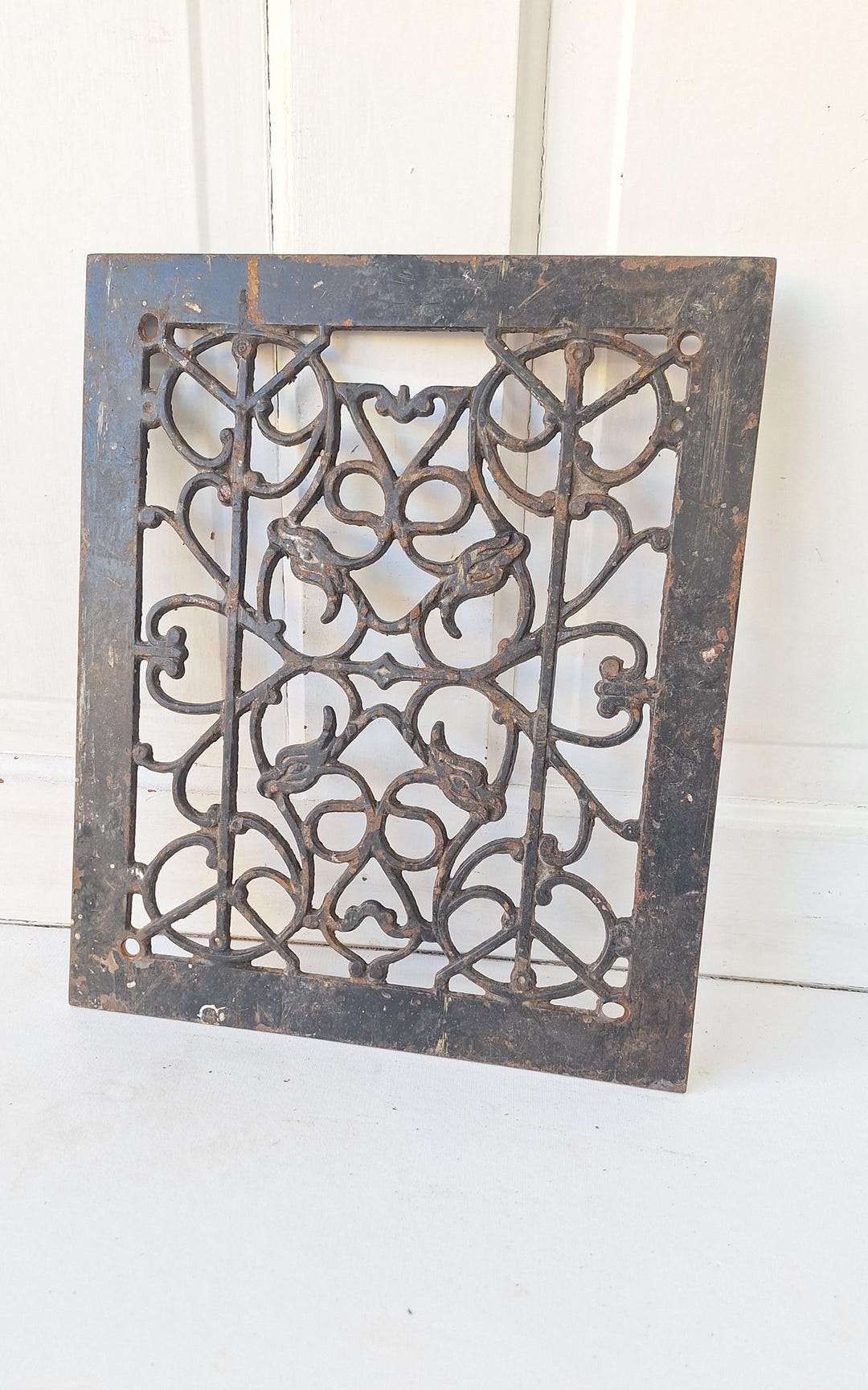 12 X 14 Fancy Vent Cover, Vintage Cast Iron Register, Architecture ...