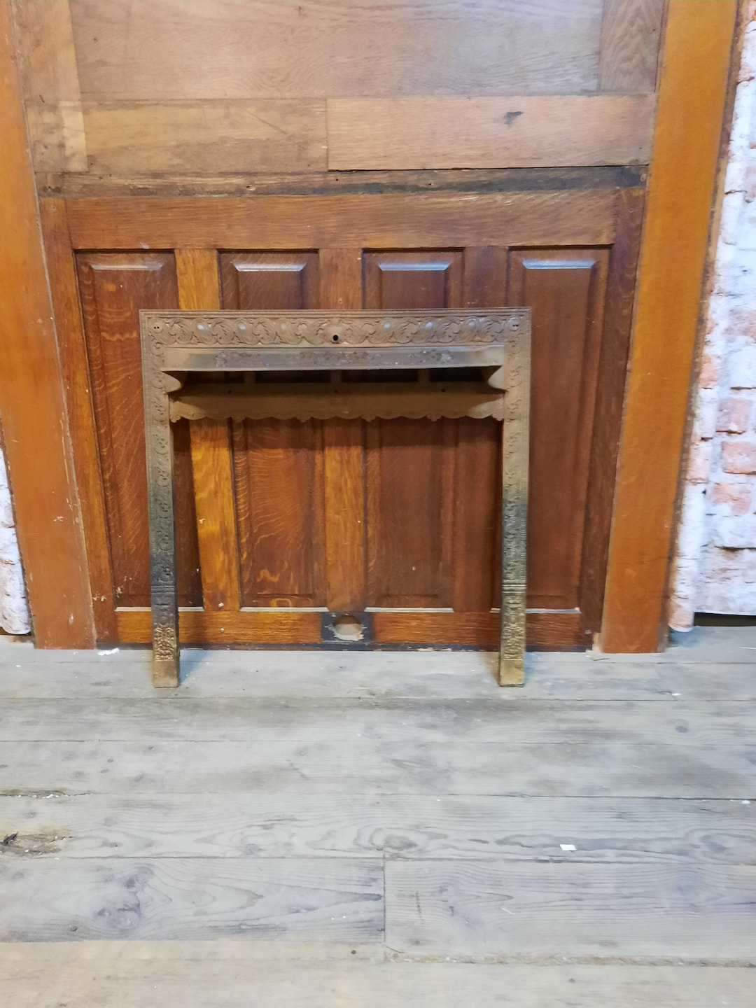 Cast Iron Mantle Fireplace Frame, Firebox Frame Surround, Antique ...