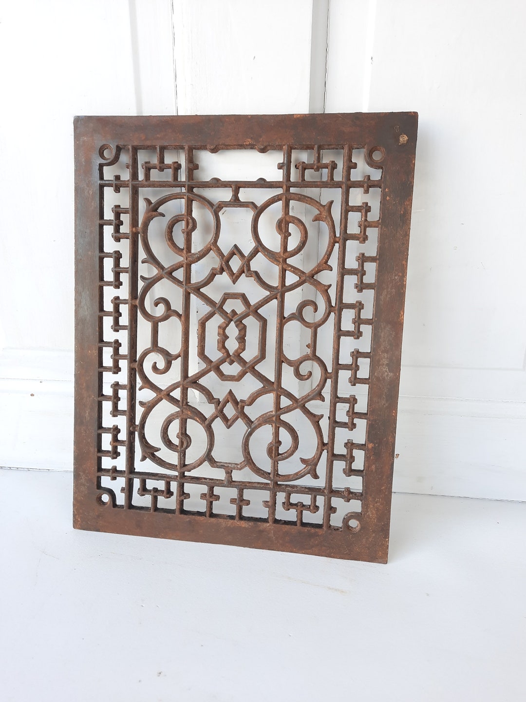 10 X 14 Fancy Antique Floor Vent Cover, Cold Air Return Large Floor ...