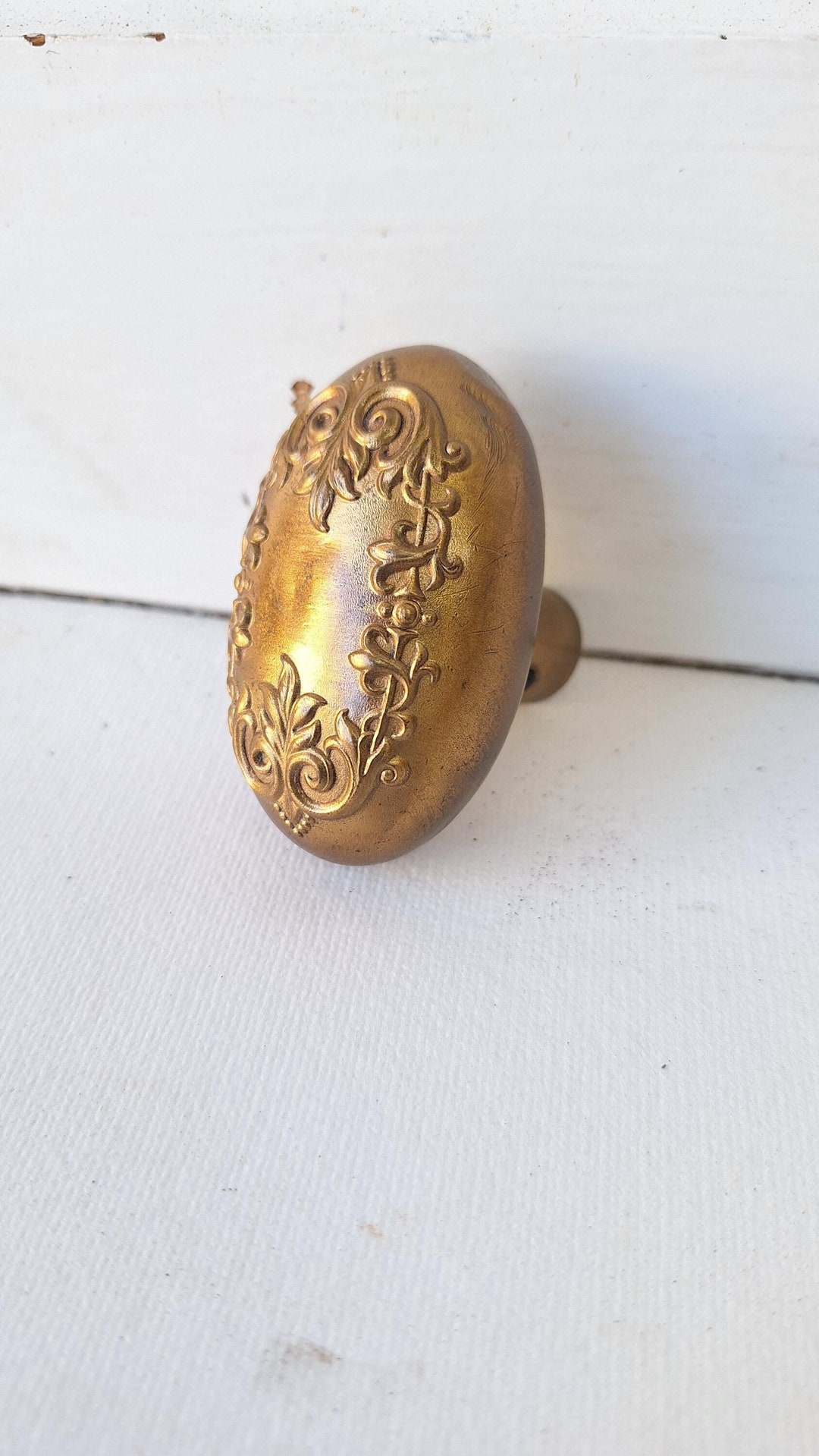 Oval Ornate Design Doorknob, Antique Oval Bronze Knob, Oval Shape Door ...