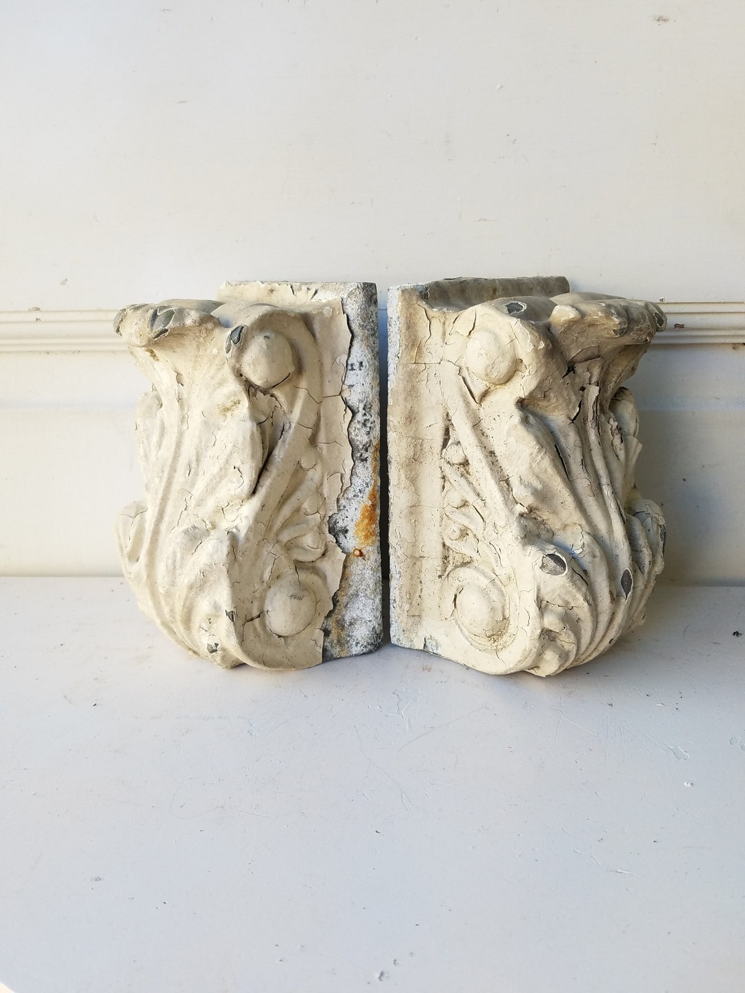 Pair Vintage Corbel Small Fancy Corbels Small White Corbels - Etsy