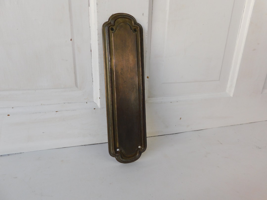 Rounded Top Deco Door Push Plate, Brass Push Plate, Door Push Plate ...