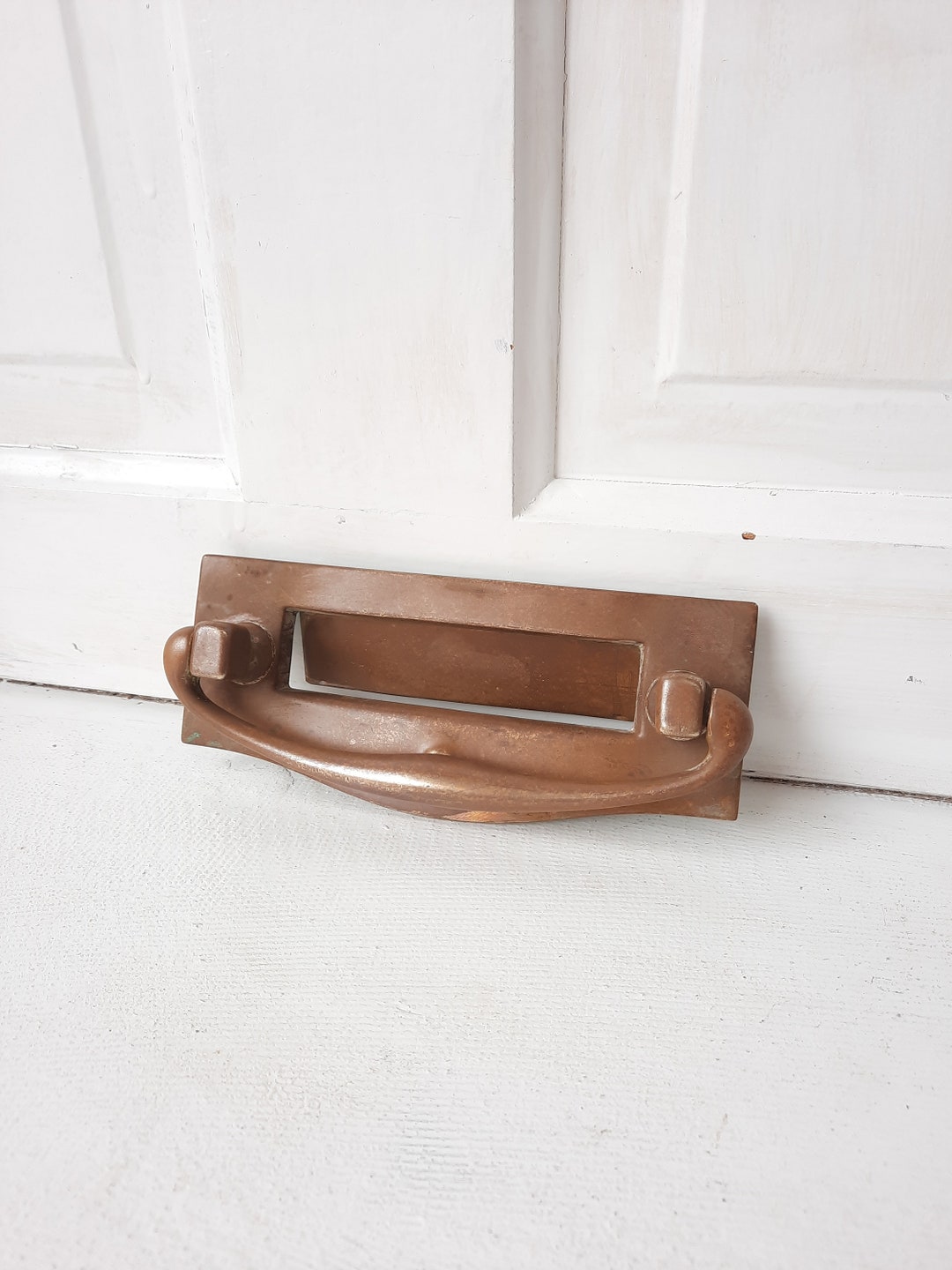 Bronze Antique Mail Slot With Door Knocker Handle, Antique Door Mail or ...