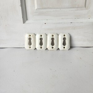 Large Antique Porcelain Key Hole Covers, Antique White Ceramic Key Hole ...