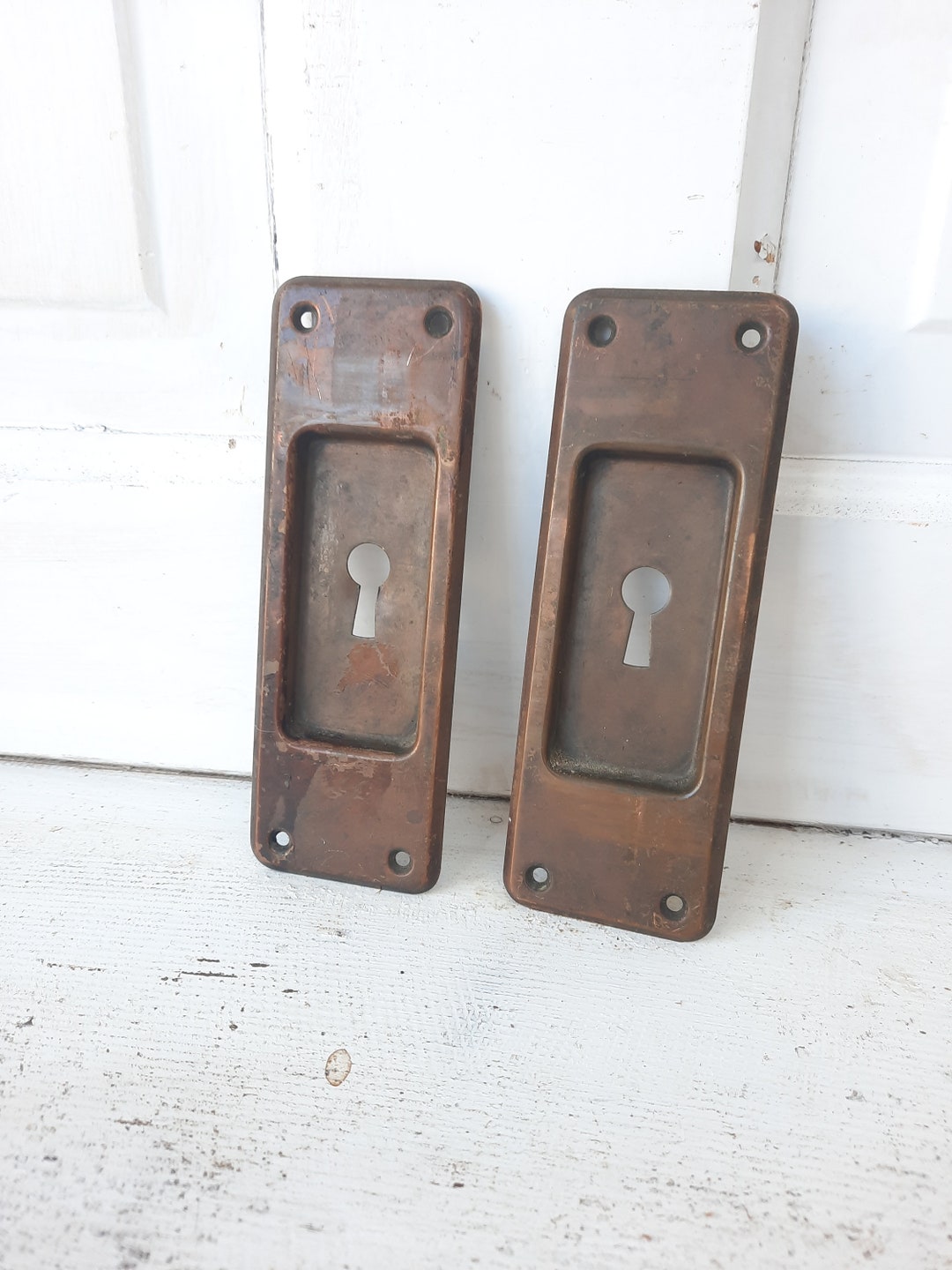 2 Antique Pocket Door Handles Vintage Recessed Door Handles - Etsy
