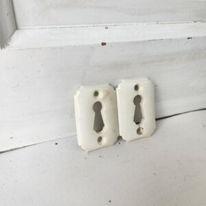 Large Antique Porcelain Key Hole Covers, Antique White Ceramic Key Hole ...
