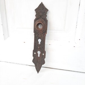 Exterior Door Plate, Antique Door Plate Double Keyhole, Two Key Hole ...