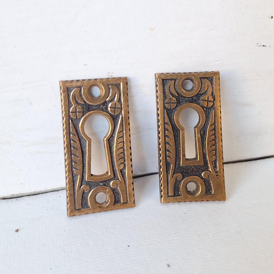 Two Fancy Design Large Antique Key Holes, Brass Key Hole, Key Hole ...