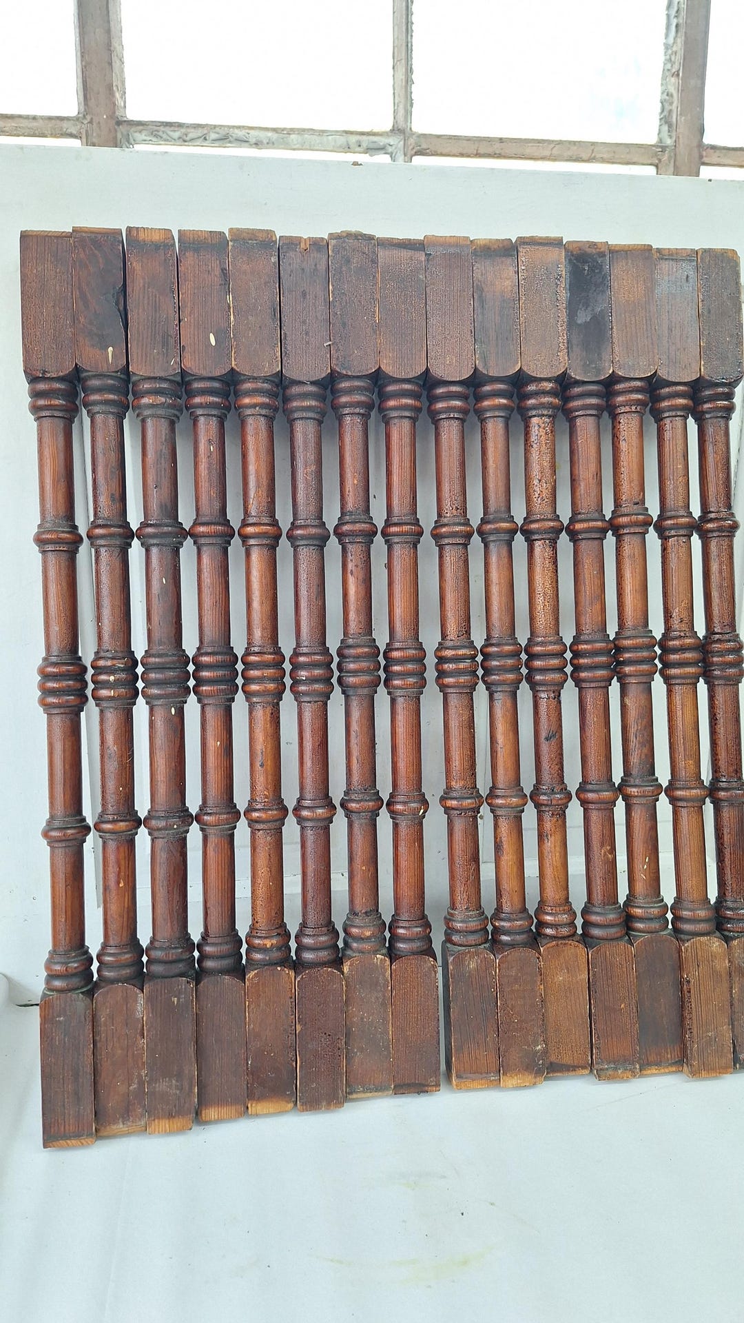 15 Antique Wood Staircase Balusters, Victorian Turned Stair Spindles - Etsy
