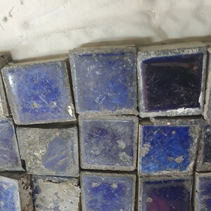 65 Small Blue Tiles, Small Antique Tiles, Fireplace Hearth, Reclaimed ...