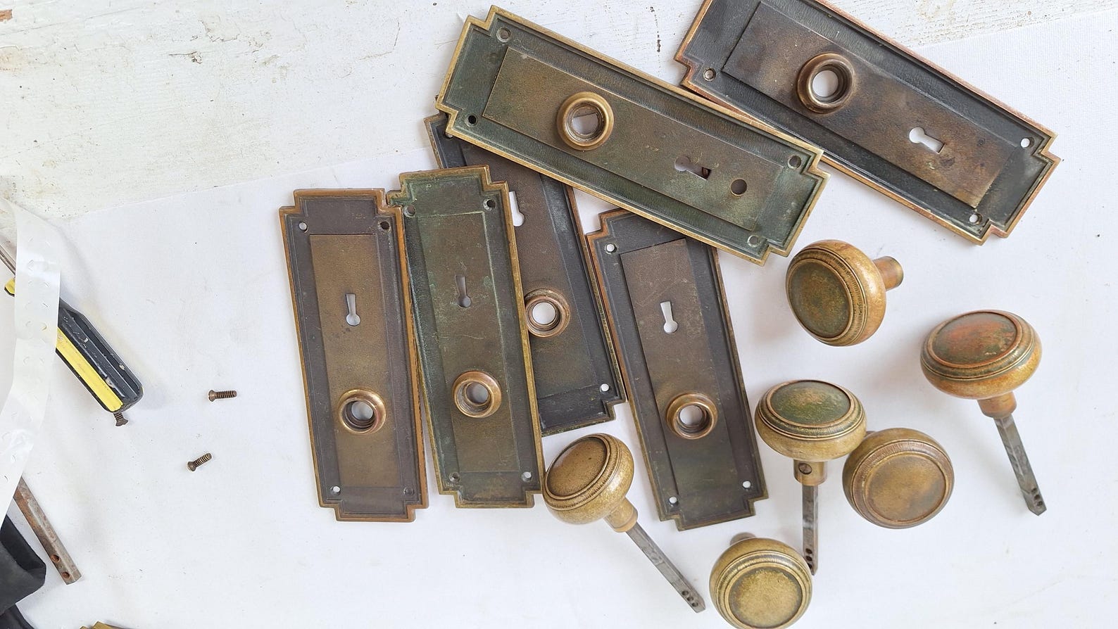 Cast Bronze Craftsman Hardware, Deco Door Plates, Brass Escutcheon Key ...