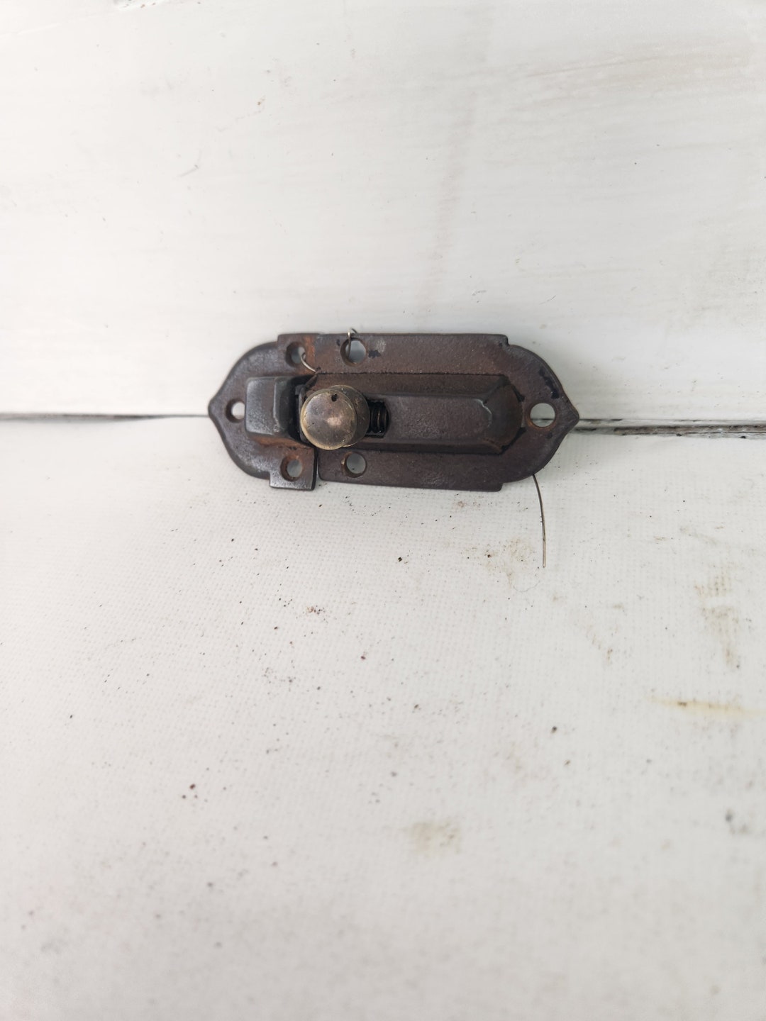 Fancy Cabinet Latch With Bronze Button, Victorian Era Latch, Cabinet ...