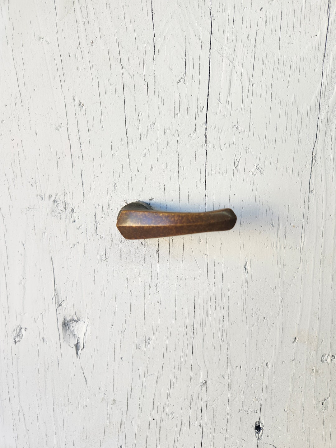 Antique Closet Lever Handle, Small Bronze or Brass Pull Handle With ...
