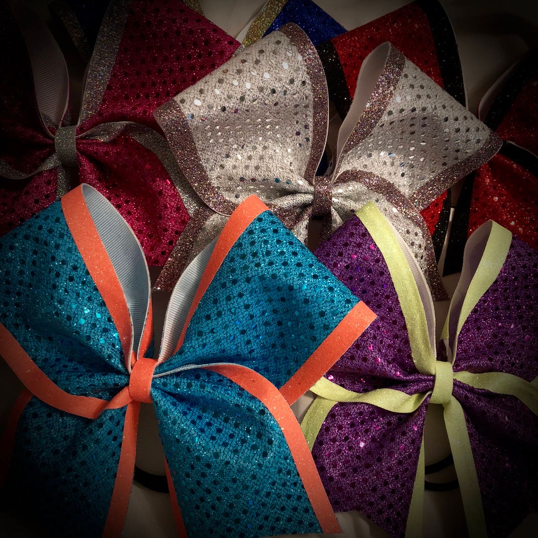 Sequin Bow MIX Your COLORS Sparkle Cheer Bow With Glitter CHEER Gift ...