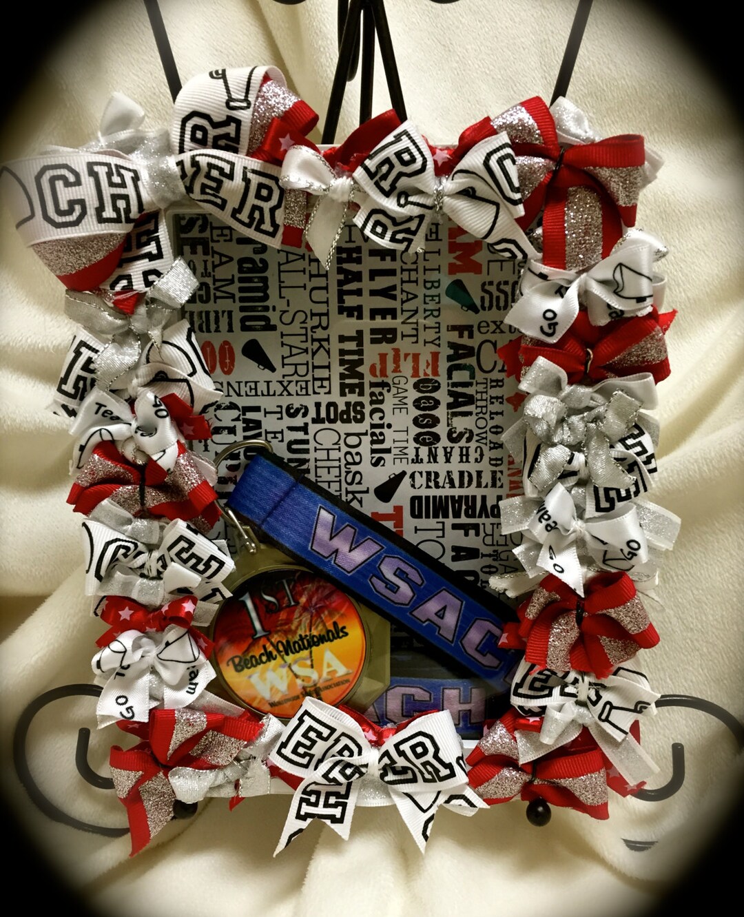 CHEER Gift~cheer Bow Picture Frame 5x7 SHADOW Box LOTS of Bows Choose ...