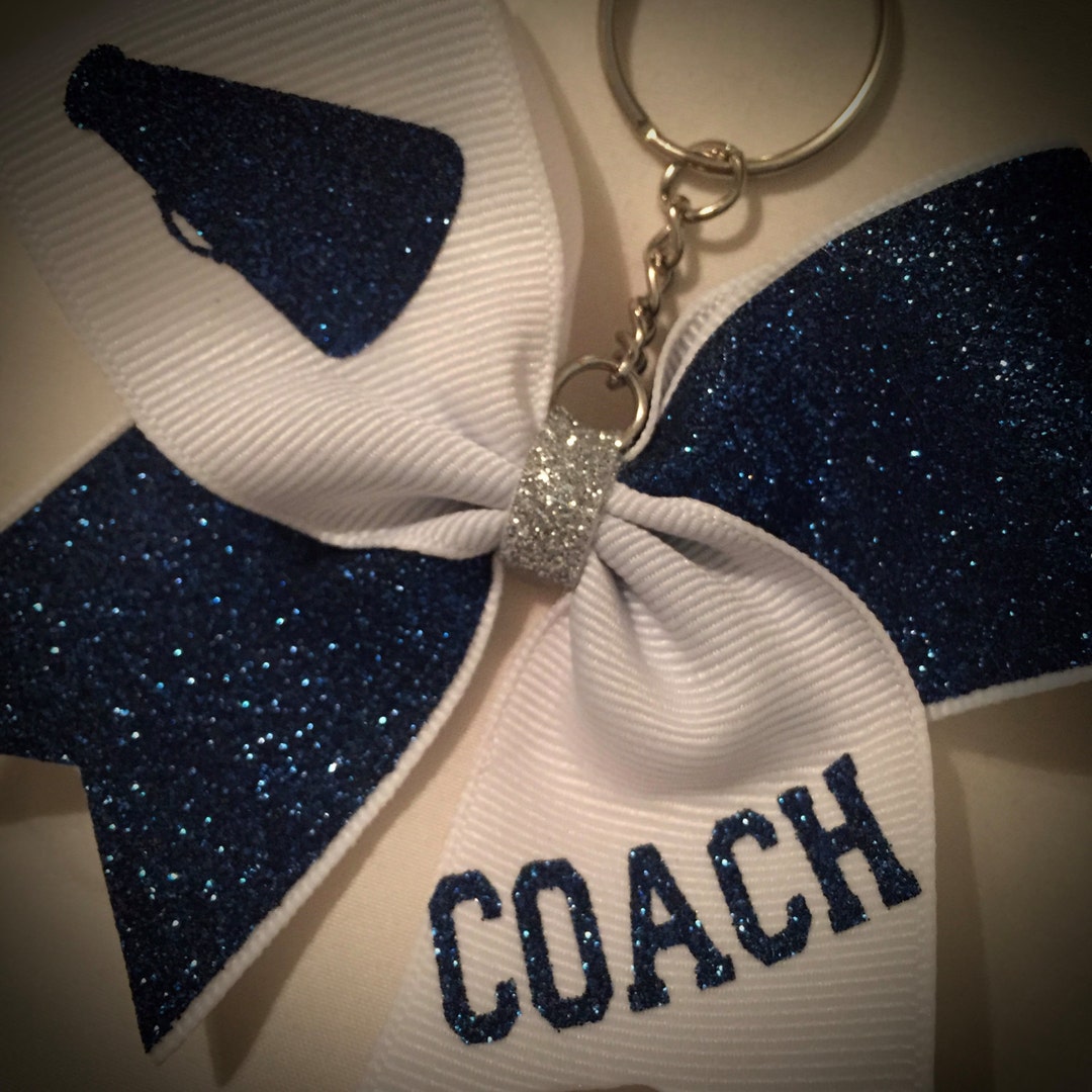 Customizable Cheer BOW Keychain~coach GIFT, Cheer Gift Glitter Bow - Etsy