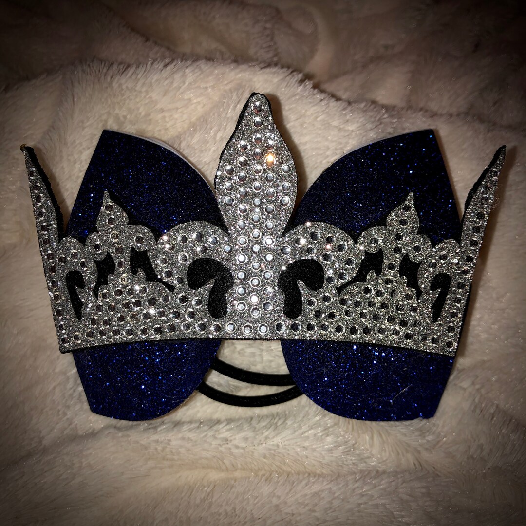 Tiara Bow, PRINCESS Crown Tailless Cheer Bow, RHINESTONES Bow, 3D ...