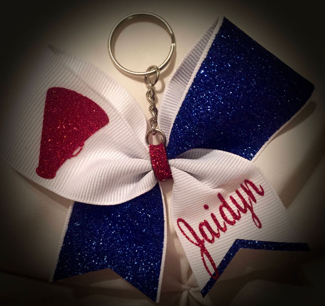 CHEER Bow Keychain ANY Text/color Cheer GIFT Mini Bow Keychain - Etsy