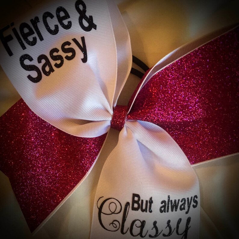 Fierce and Sassy GLITTER Cheer Bow ALL Colors Available Cheer Bow With ...