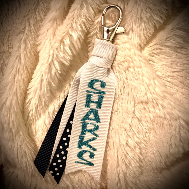 Ribbon Keychain Personalized Keychain 4 inch Choose your | Etsy