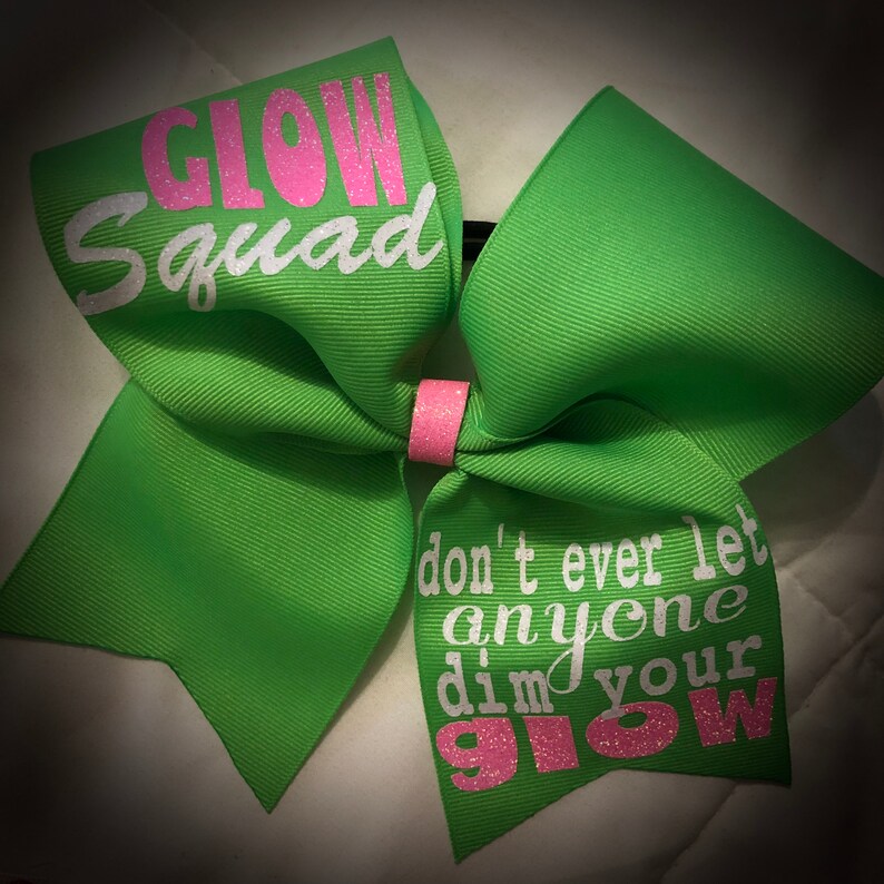 GLOW BOW Glow Party Blacklight Glow Bowadd Text Squad - Etsy