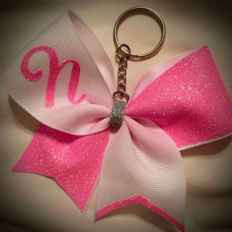 CHEER Bow Keychain Anytext/color Cheer Gift Mini Bow Keychain - Etsy