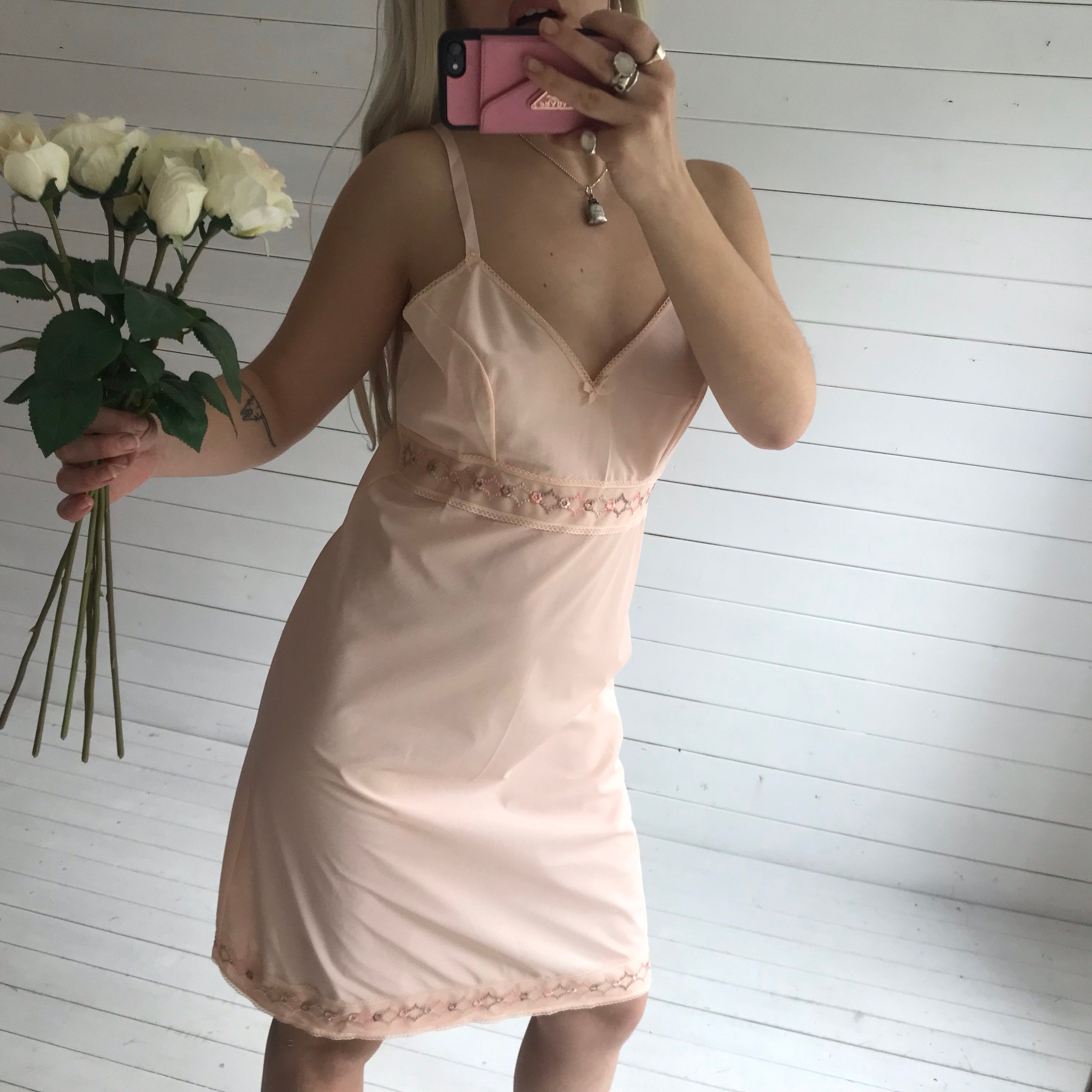 Vintage 1960s Semi Sheer Peach Slip Dress - Etsy