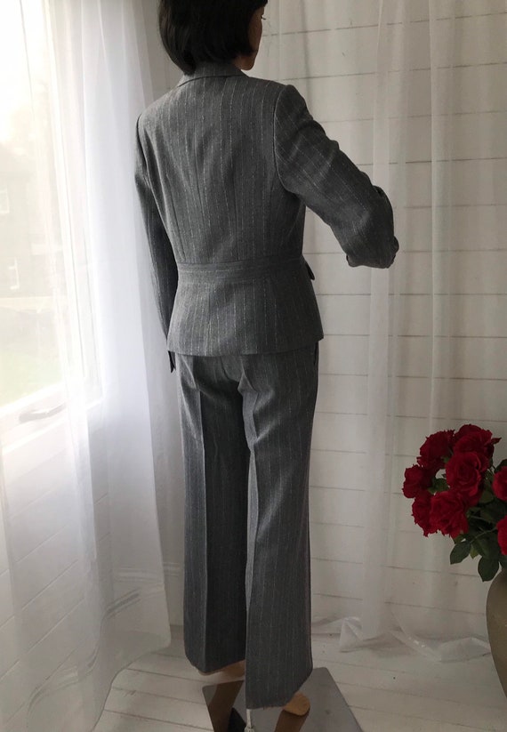 Vintage 80/90s Monsoon Grey with pink stripes wool se… - Gem