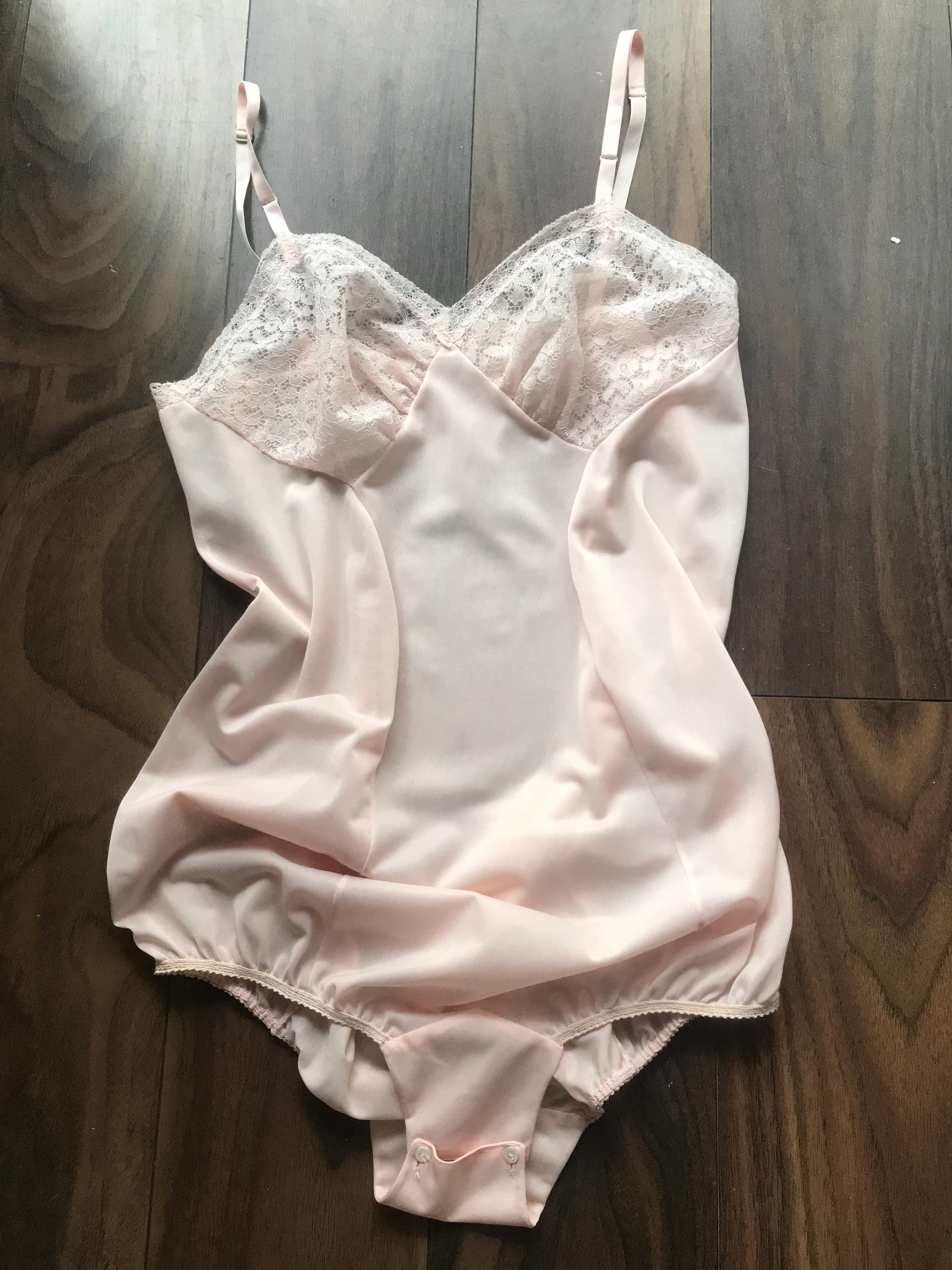 Vintage 1950s Sheer Light Pink Lingerie Playsuit Teddy Bodysuit From ...