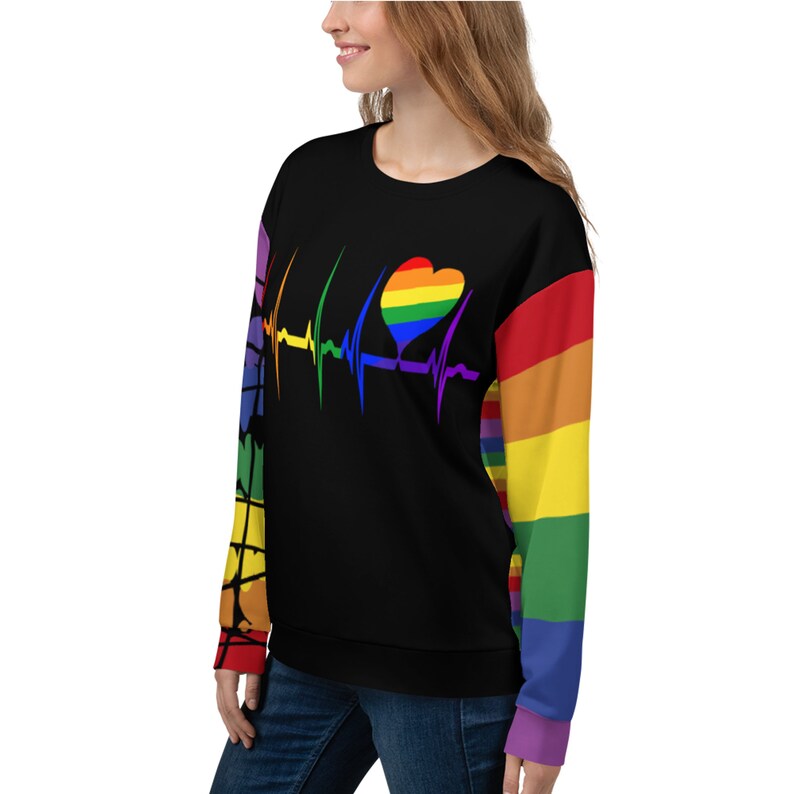 Unisex LGBTQ Rainbow Sweatshirt, Lgbtq Rainbow Pride, Gay Lesbian ...
