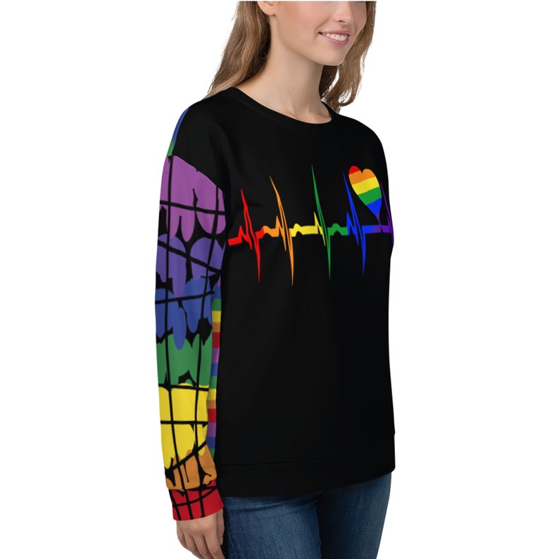 Unisex LGBTQ Rainbow Sweatshirt, Lgbtq Rainbow Pride, Gay Lesbian ...