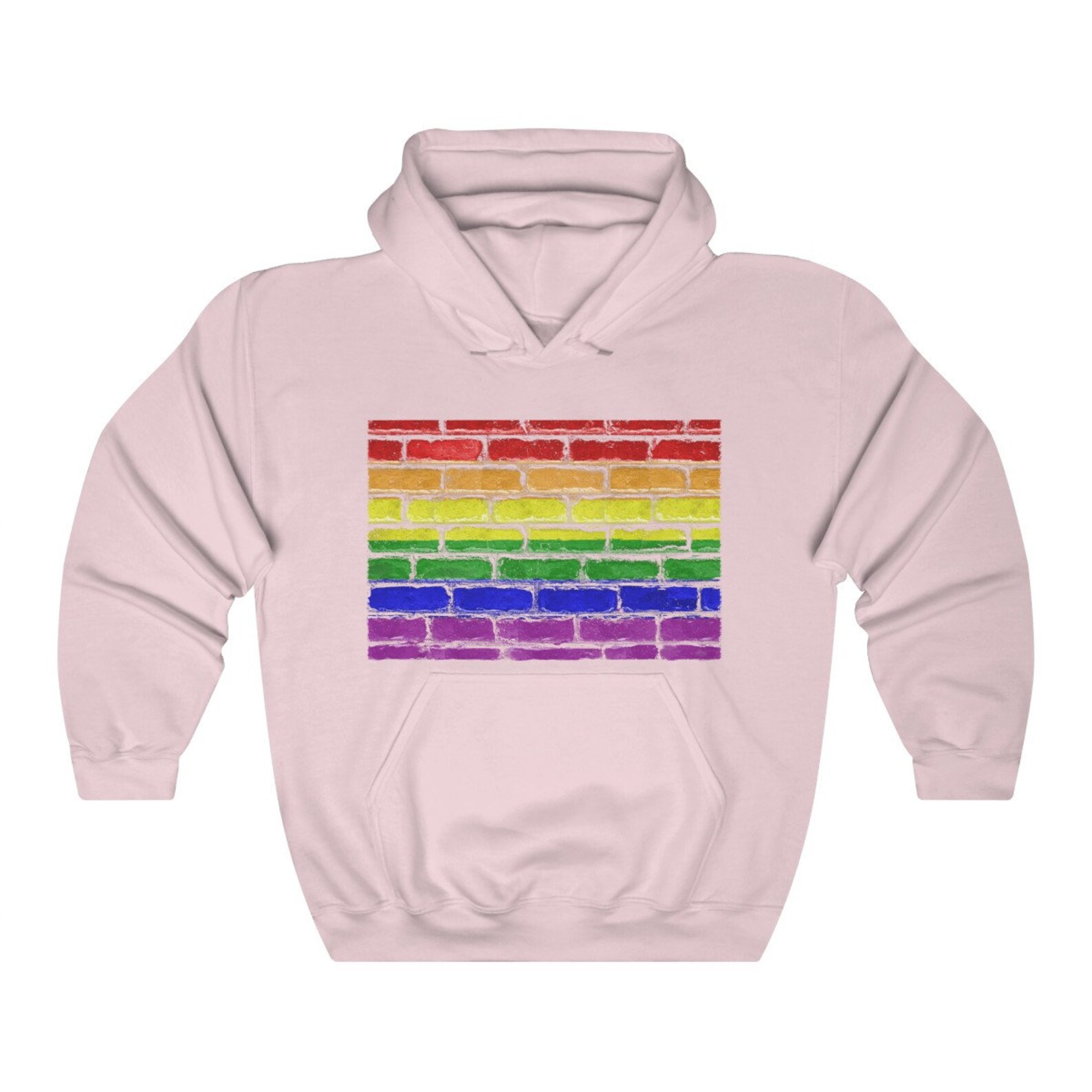 LGBTQ Rainbow Pride Clothing, Rainbow Unisex Heavy Blend Hooded ...