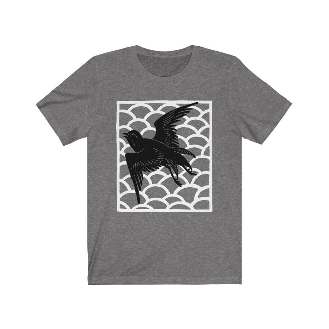 Unisex Vintage tee diseño, cuervo starling camisa de pájaro, camisas ...