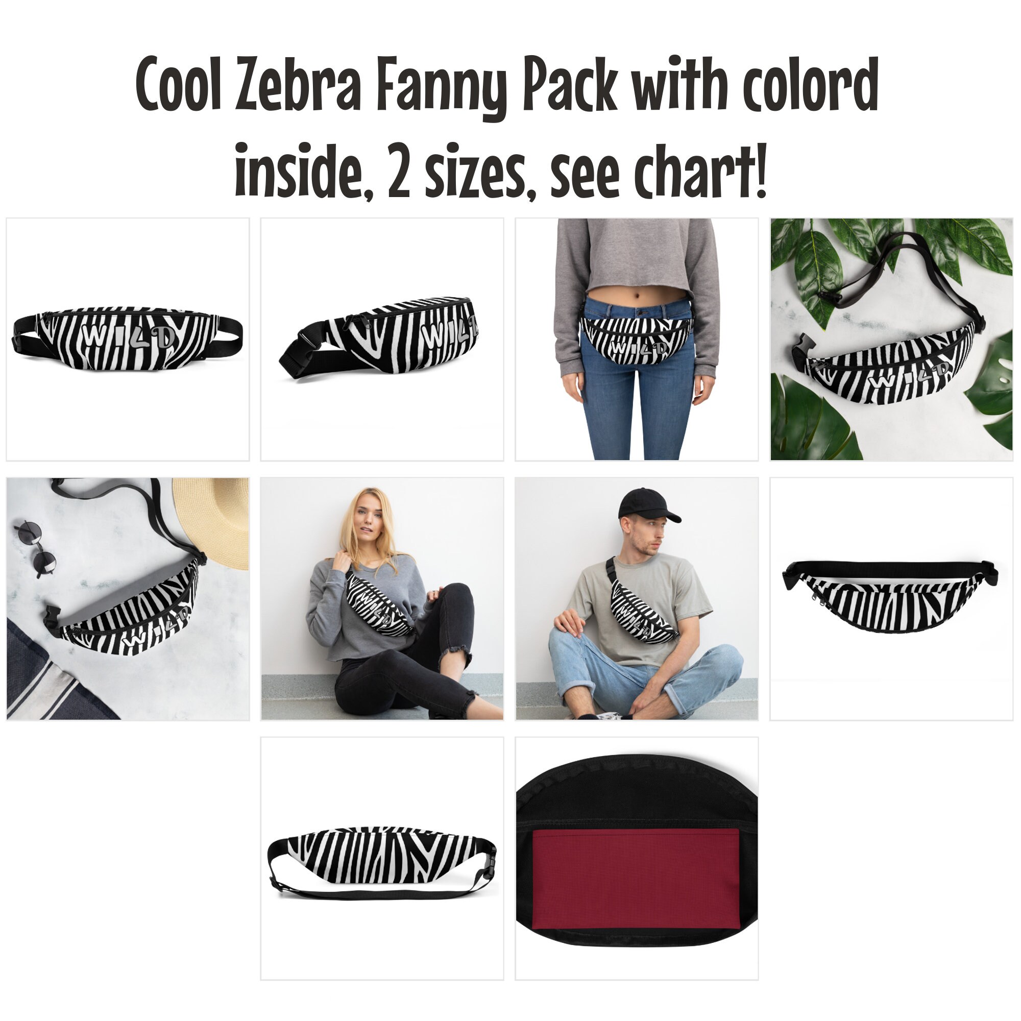 Fanny Pack, Zebra Print Bag, Animal Print Fanny Pack, Hipster Bag ...