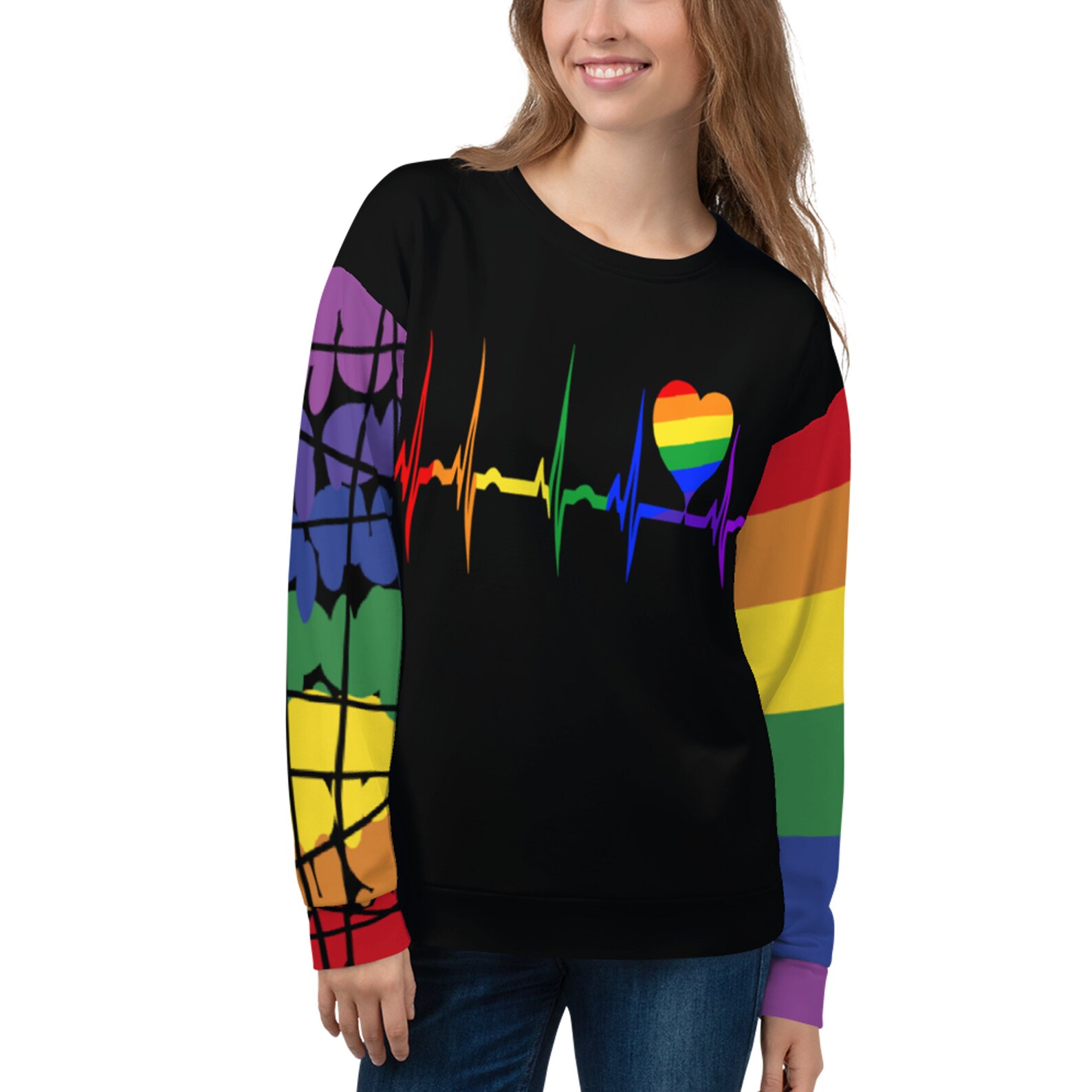 Unisex LGBTQ Rainbow Sweatshirt, Lgbtq Rainbow Pride, Gay Lesbian ...